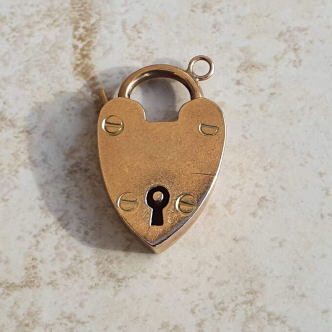 Plain Padlock in 9ct Rose Gold - Gems Afire - Vintage Jewellery UK
