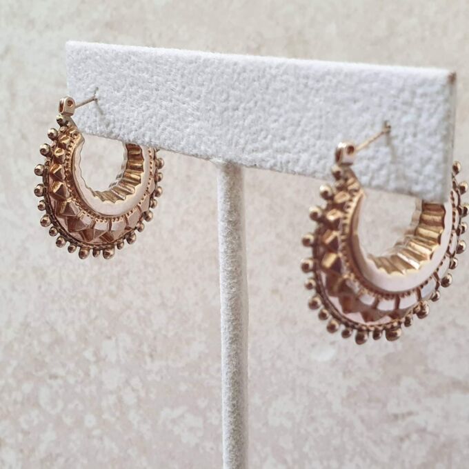 Fancy Ornate Creole Gypsy Earrings in 9ct Gold - Gems Afire - Vintage ...
