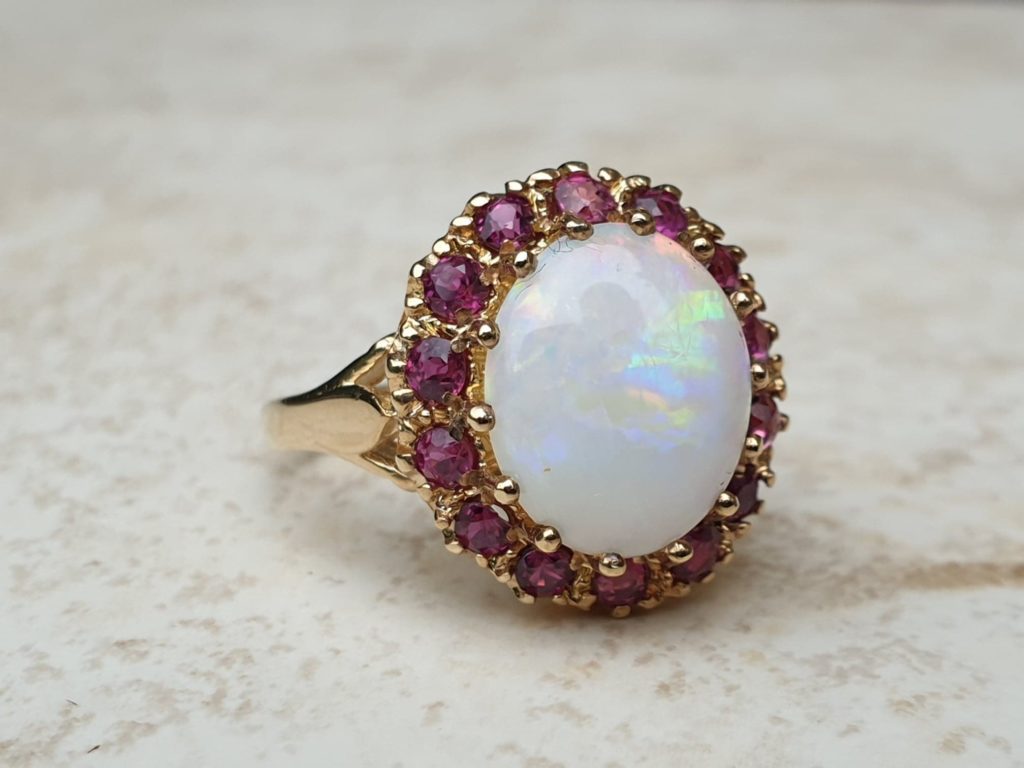 Opal & Ruby Ring in 9ct Gold, a UK O or a US 7 1/2 - Gems Afire ...