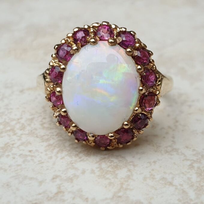 Opal & Ruby Ring in 9ct Gold, a UK O or a US 7 1/2 - Gems Afire ...