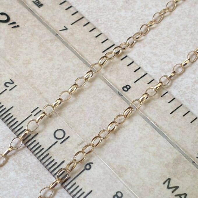 Large Oval Link Belcher or Rolo Chain in 9ct Gold, 20 inches. - Gems ...