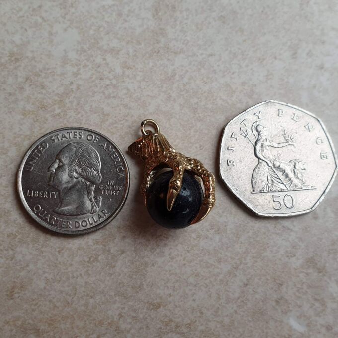Goldstone Ball Eagle Talon Pendant in 9ct Gold - Gems Afire - Vintage ...