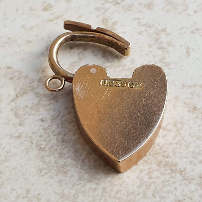 Plain Padlock in 9ct Rose Gold - Gems Afire - Vintage Jewellery UK