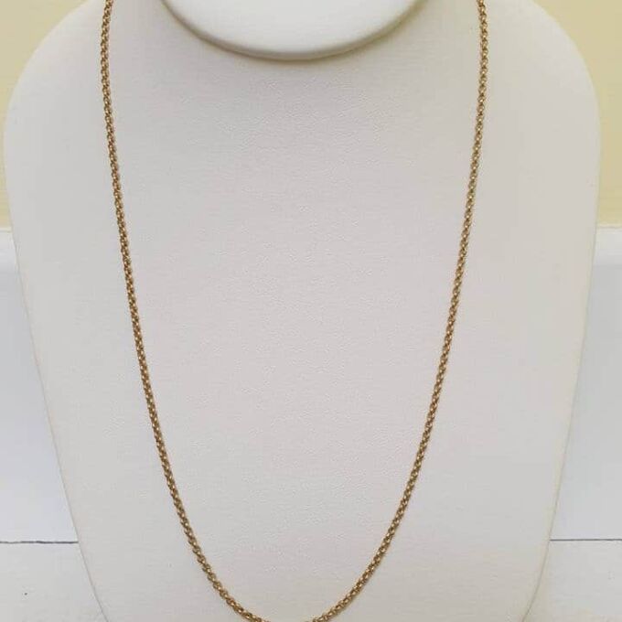 Belcher or Rolo Chain Necklace in 9ct Gold, 20 inches - Gems Afire ...
