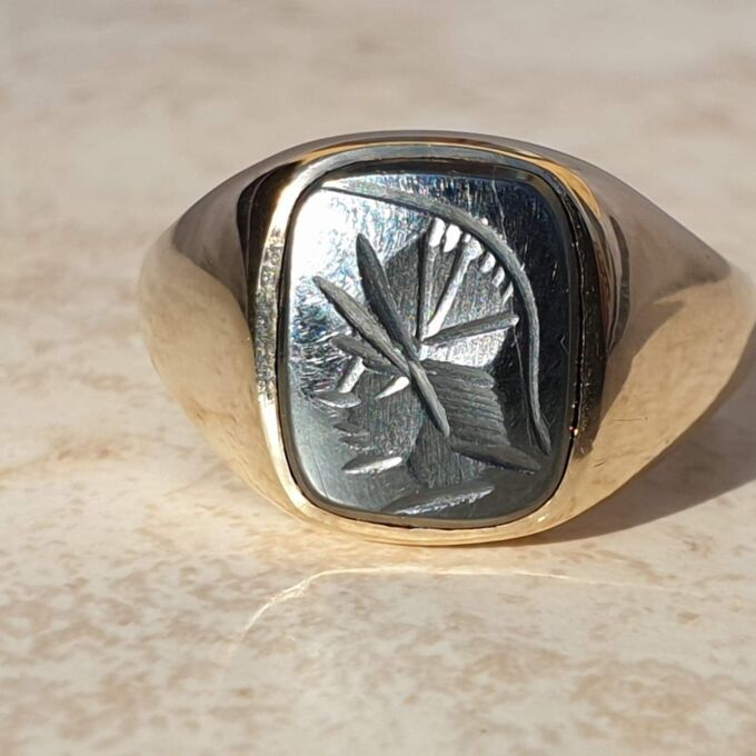Hematite Centurion Ring in 9ct Gold, a UK size T or a US 10. - Gems ...