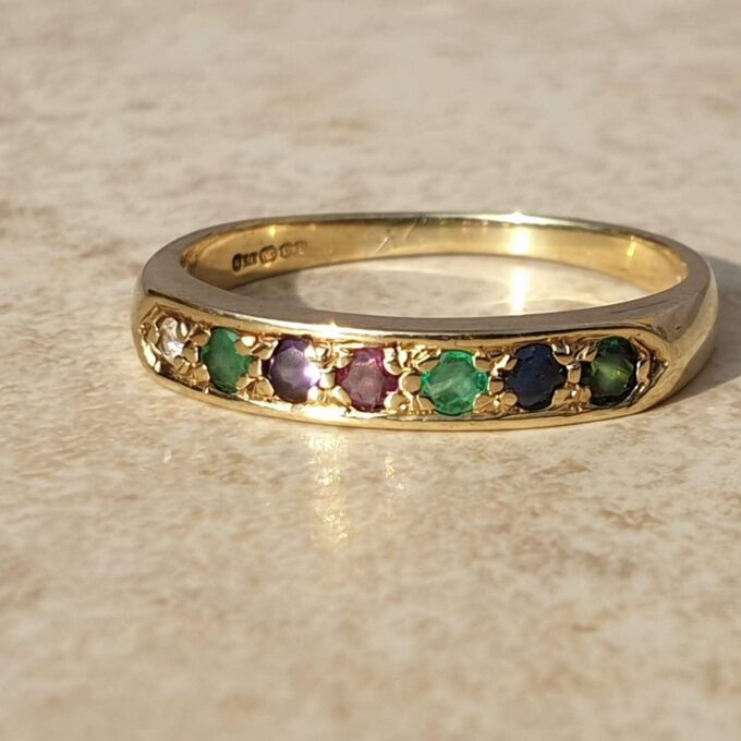 DEAREST Acrostic Ring on 9ct Gold, a UK O or a US 7 1/2. - Gems Afire ...