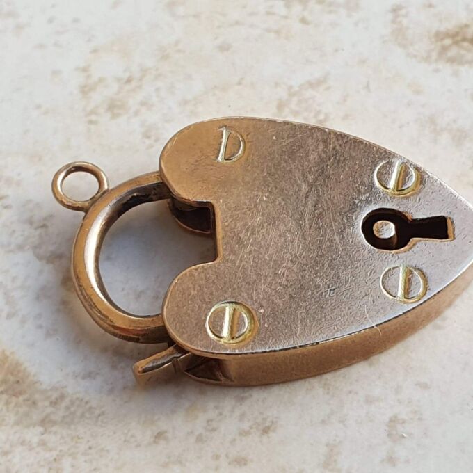 Plain Padlock in 9ct Rose Gold - Gems Afire - Vintage Jewellery UK