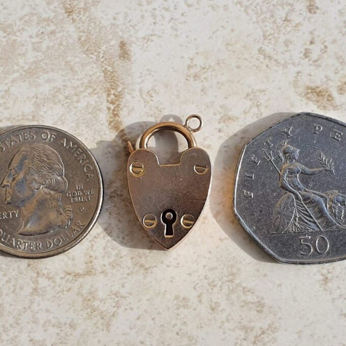 Plain Padlock in 9ct Rose Gold - Gems Afire - Vintage Jewellery UK