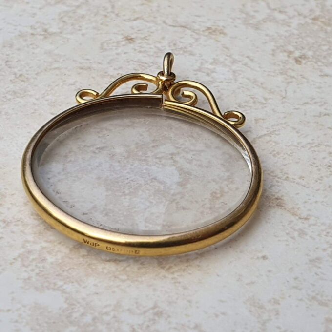 Reserved - Traditional Open Locket Frame in 9ct Gold - Gems Afire ...