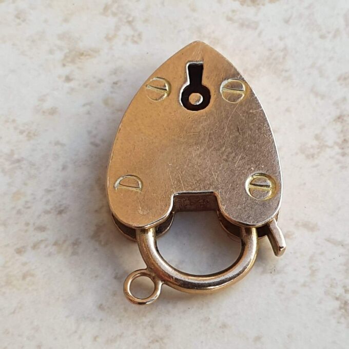 Plain Padlock in 9ct Rose Gold - Gems Afire - Vintage Jewellery UK