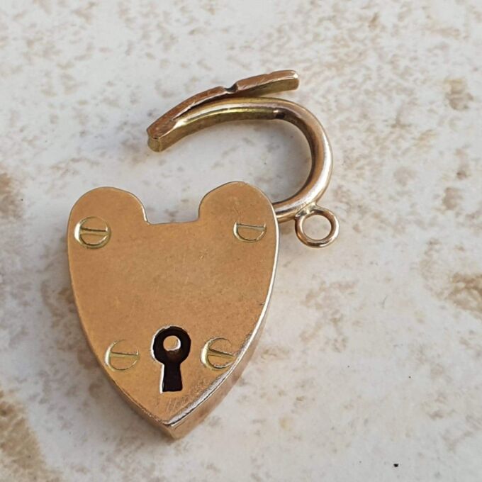 Plain Padlock in 9ct Rose Gold - Gems Afire - Vintage Jewellery UK