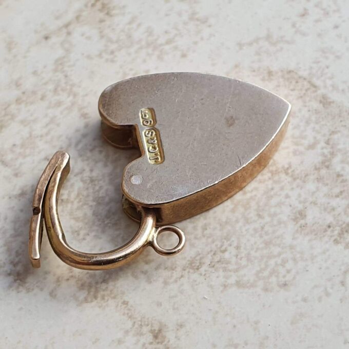 Plain Padlock in 9ct Rose Gold - Gems Afire - Vintage Jewellery UK