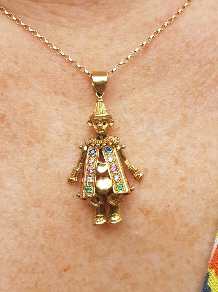 Fabulous Articulated Clown Pendant in 9ct Gold - Gems Afire - Vintage ...