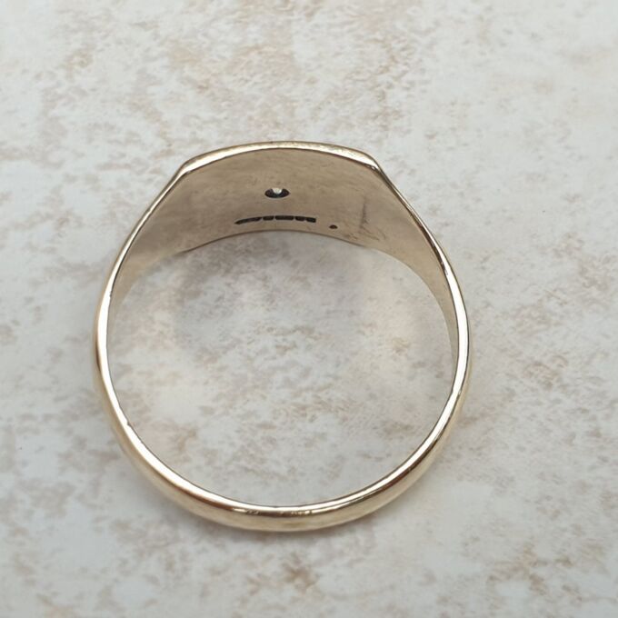 Diamond Set Signet Ring in 9ct Gold, a UK U or a US 10 1/2 - Gems Afire ...