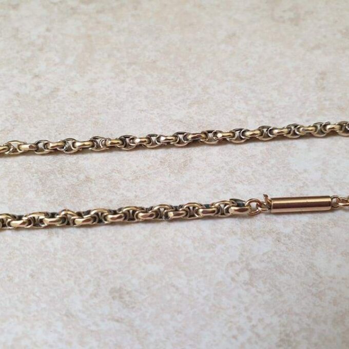 Antique Chain in 9ct Gold, 17 inches. - Gems Afire - Vintage Jewellery UK