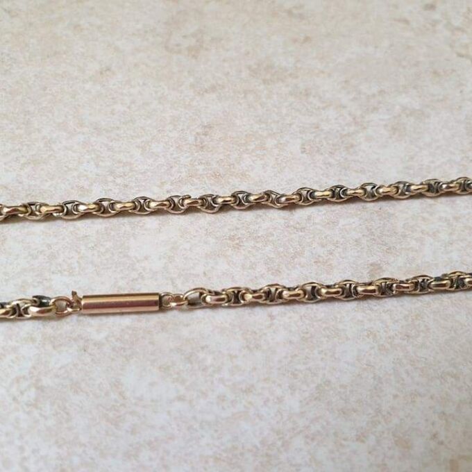 Antique Chain in 9ct Gold, 17 inches. - Gems Afire - Vintage Jewellery UK