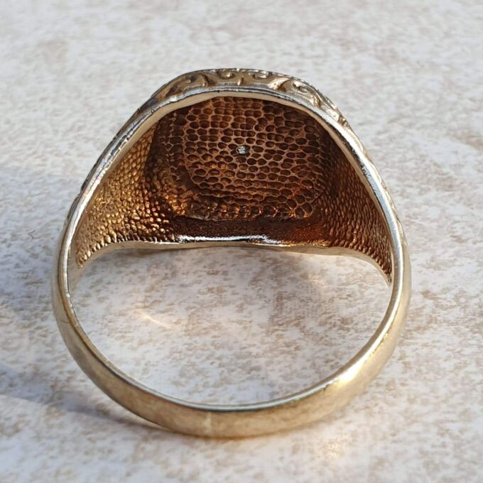 Big Ornate Signet Ring in 9ct Gold, a UK size V or a US 11. - Gems ...