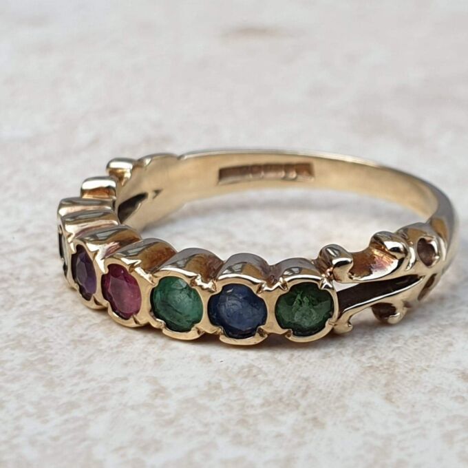 DEAREST Acrostic Ring in 9ct Gold, a UK L 1/2 or a US 6 1/4 - Gems ...