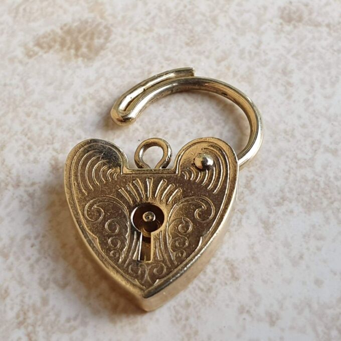 Small Engraved Working Padlock in 9ct Gold - Gems Afire - Vintage ...