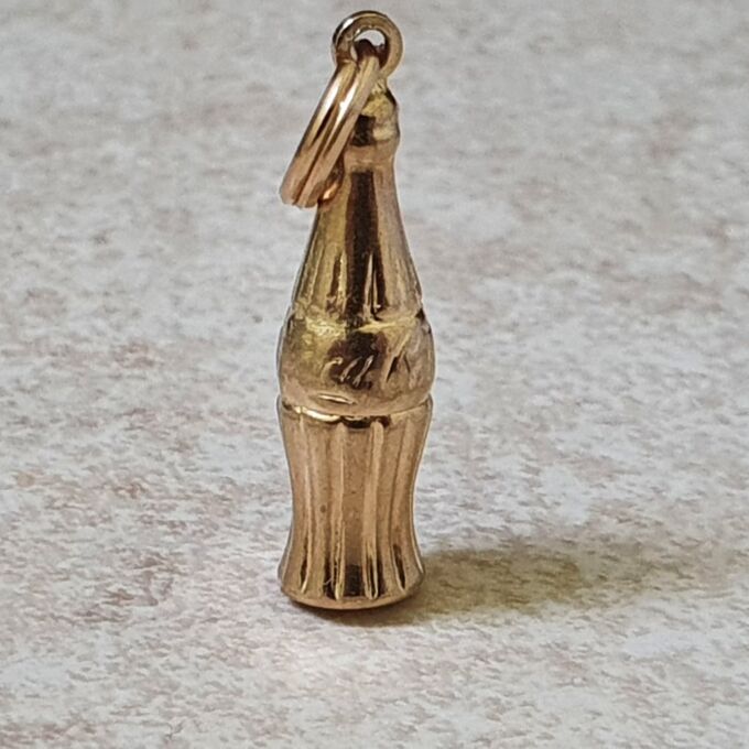 Coca Cola Bottle Charm Pendant in 9ct Gold - Gems Afire - Vintage ...