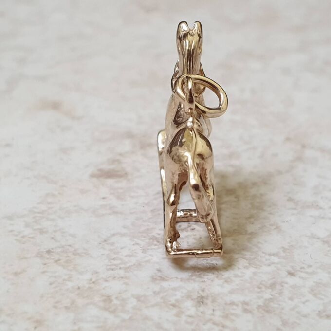 Rocking Horse Charm Pendant in 9ct Gold - Gems Afire - Vintage Jewellery UK