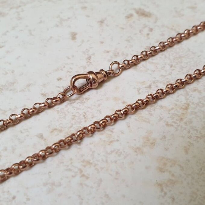 Reserved - Belcher or Rolo Chain in 9ct Rose Gold, 22 inches - Gems ...