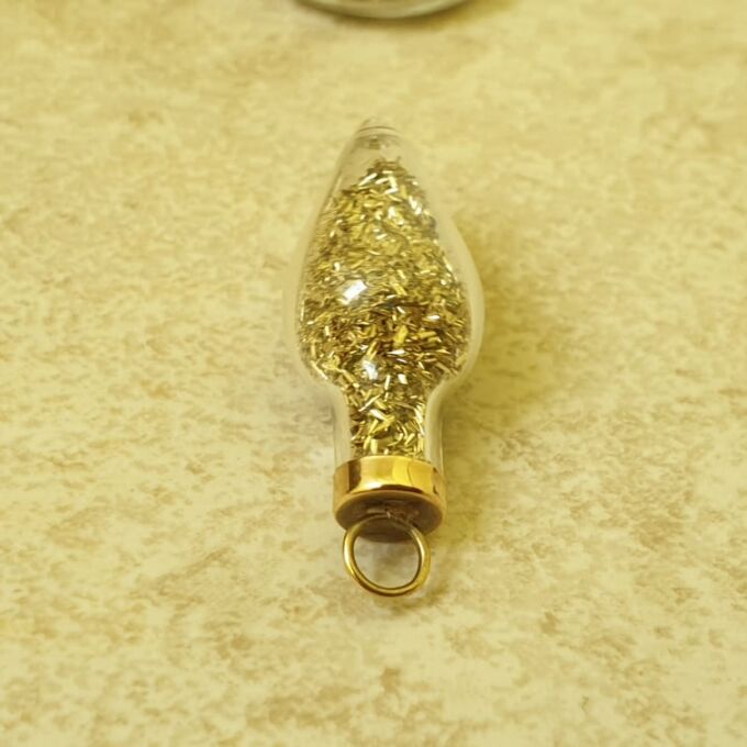 Potion Bottle Gold Flake Pendant - Gems Afire - Vintage Jewellery UK