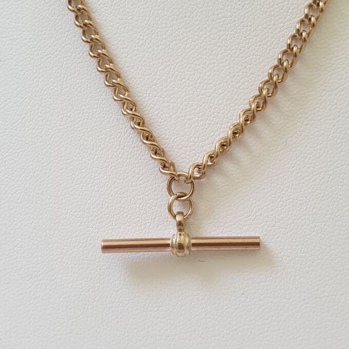 Reserved - T Bar Chain in 9ct Gold, 18 inches - Gems Afire - Vintage ...
