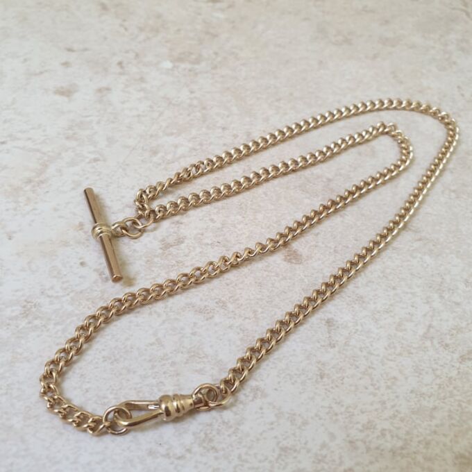 Reserved - T Bar Chain in 9ct Gold, 18 inches - Gems Afire - Vintage ...