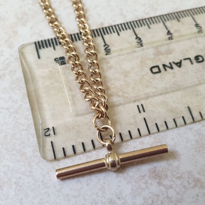 Reserved - T Bar Chain in 9ct Gold, 18 inches - Gems Afire - Vintage ...