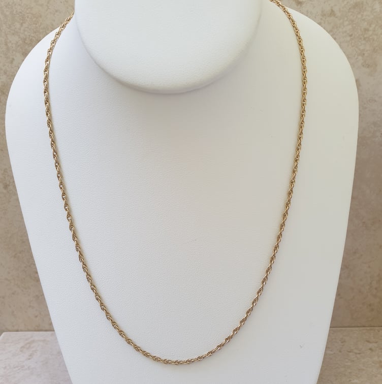 Prince of Wales Rope Chain in 9ct Gold - Gems Afire - Vintage Jewellery UK