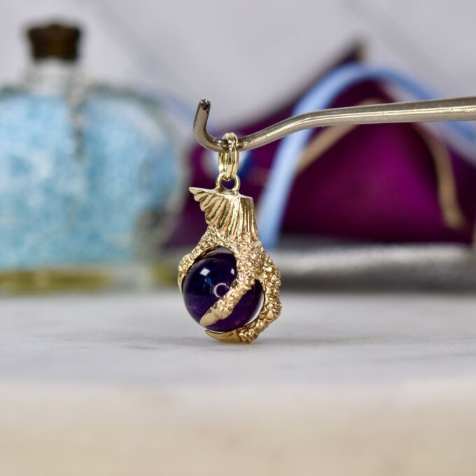 Claw Talon with Amethyst Ball in 9ct Gold - Gems Afire - Vintage ...