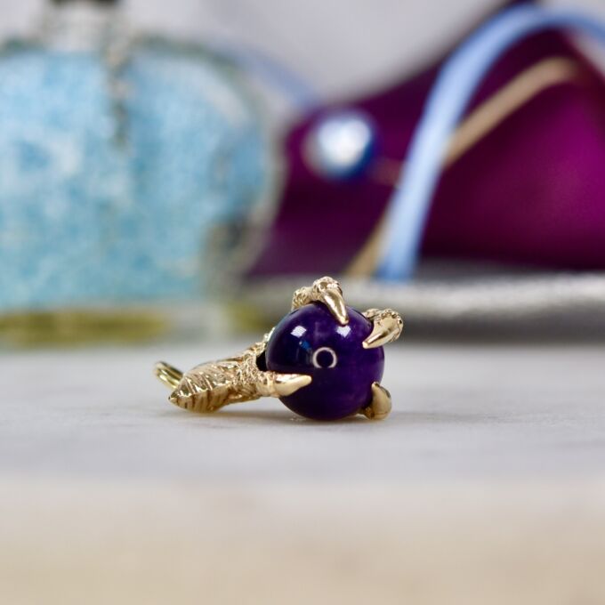 Claw Talon with Amethyst Ball in 9ct Gold - Gems Afire - Vintage ...