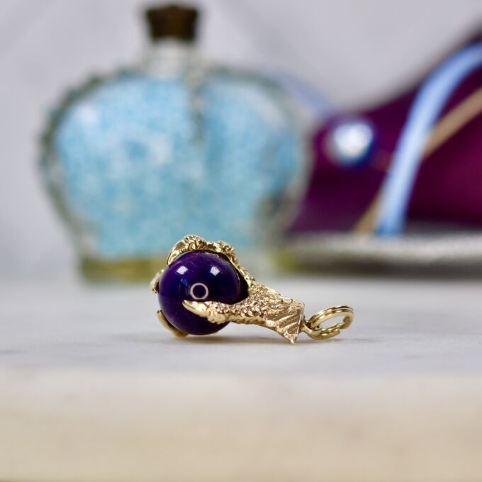Claw Talon with Amethyst Ball in 9ct Gold - Gems Afire - Vintage ...