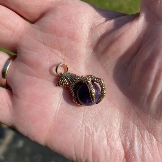 Claw Talon with Amethyst Ball in 9ct Gold - Gems Afire - Vintage ...