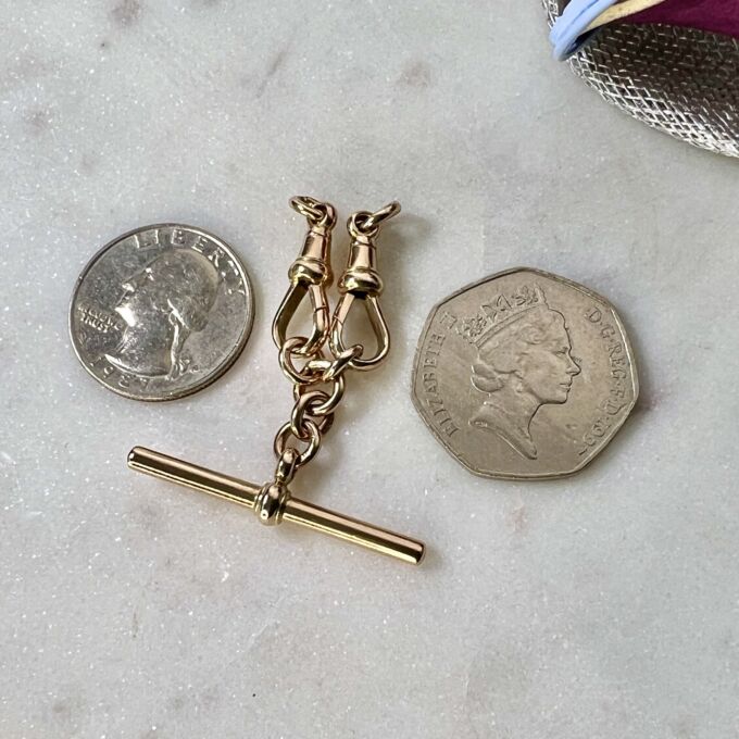 Antique T Bar Matching Clips In 9ct Gold Gems Afire Vintage